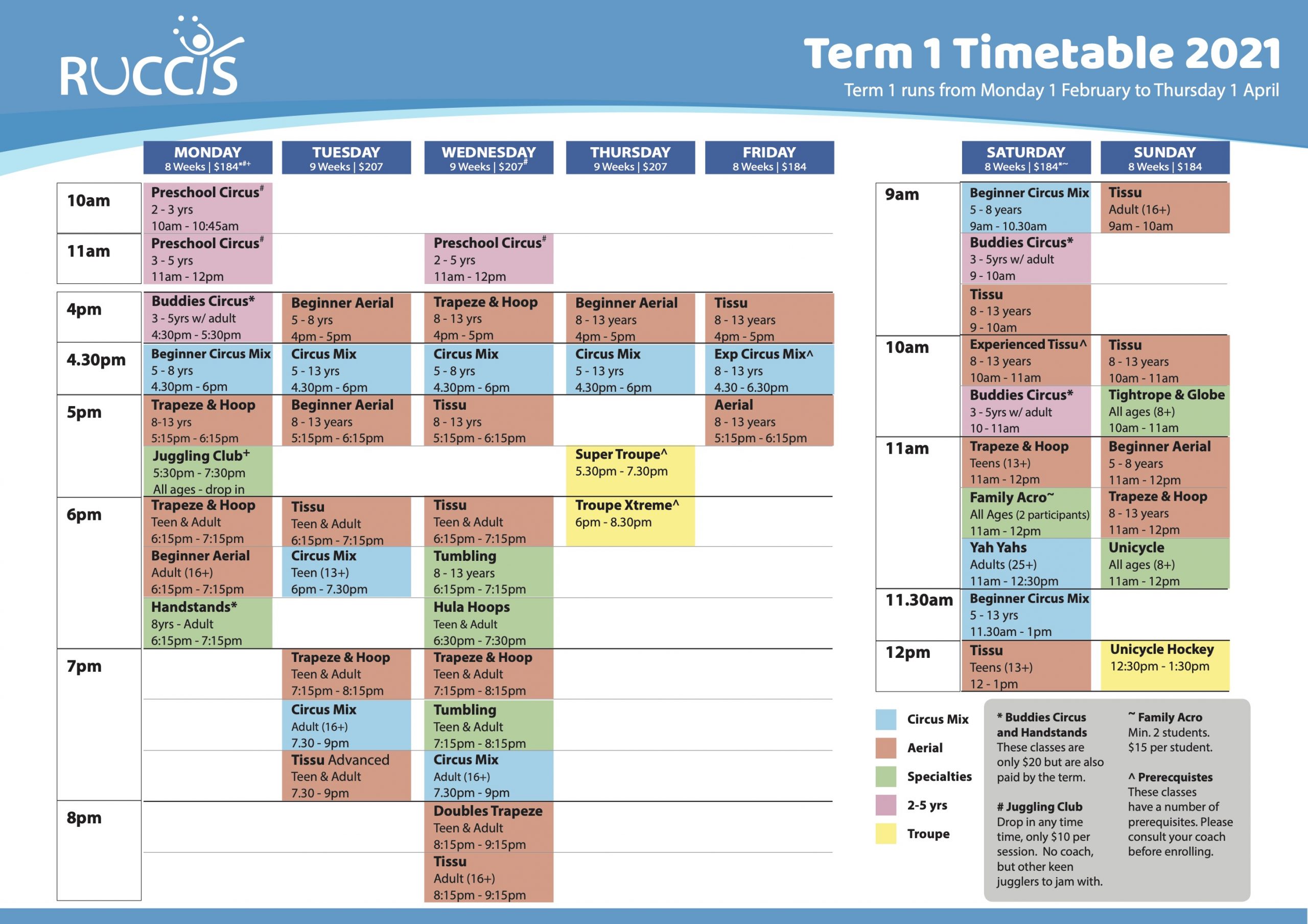 Timetable Preview | Ruccis