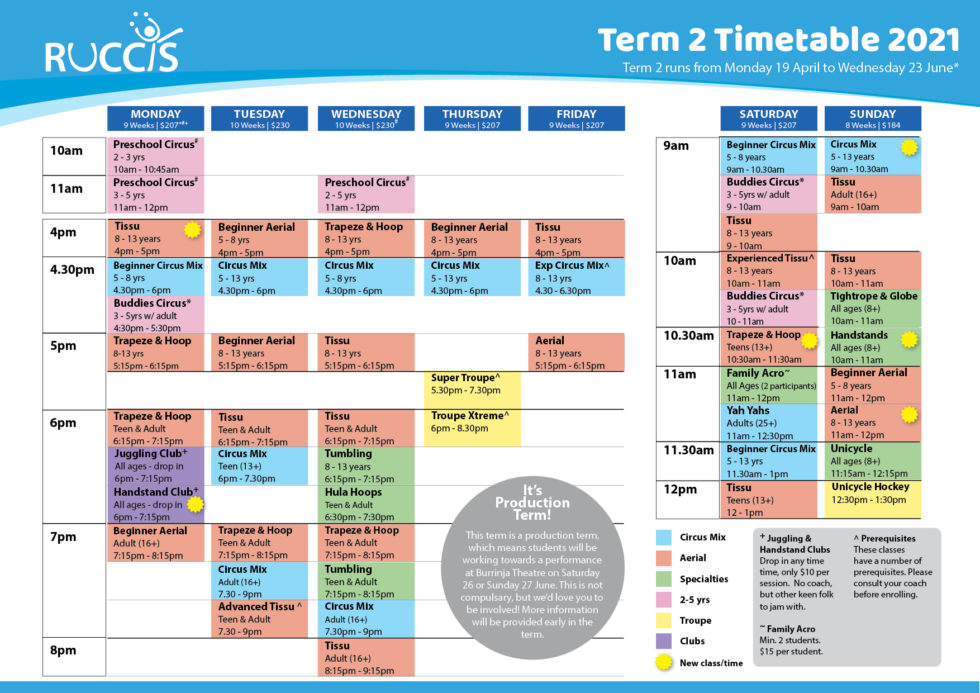 Timetable | Ruccis