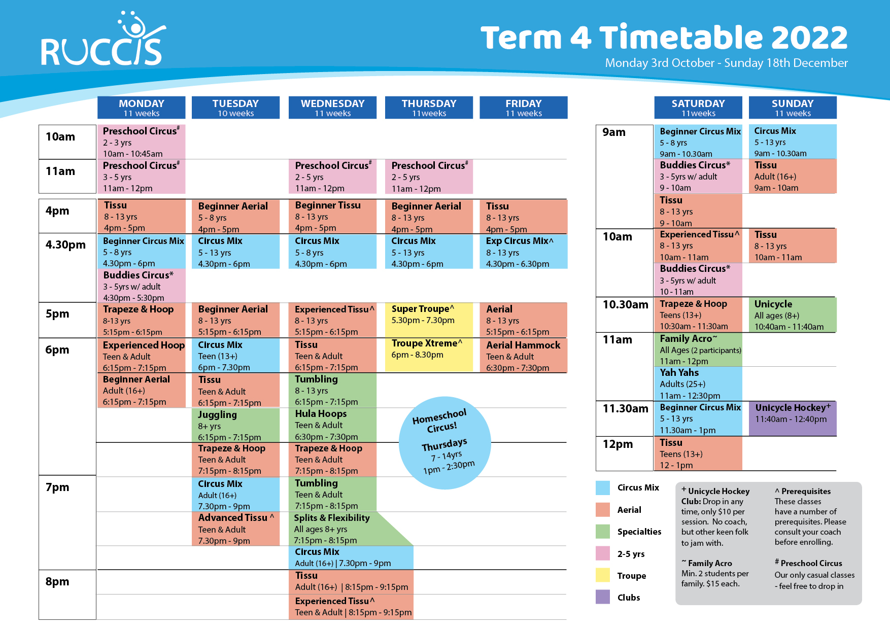 Timetable | Ruccis