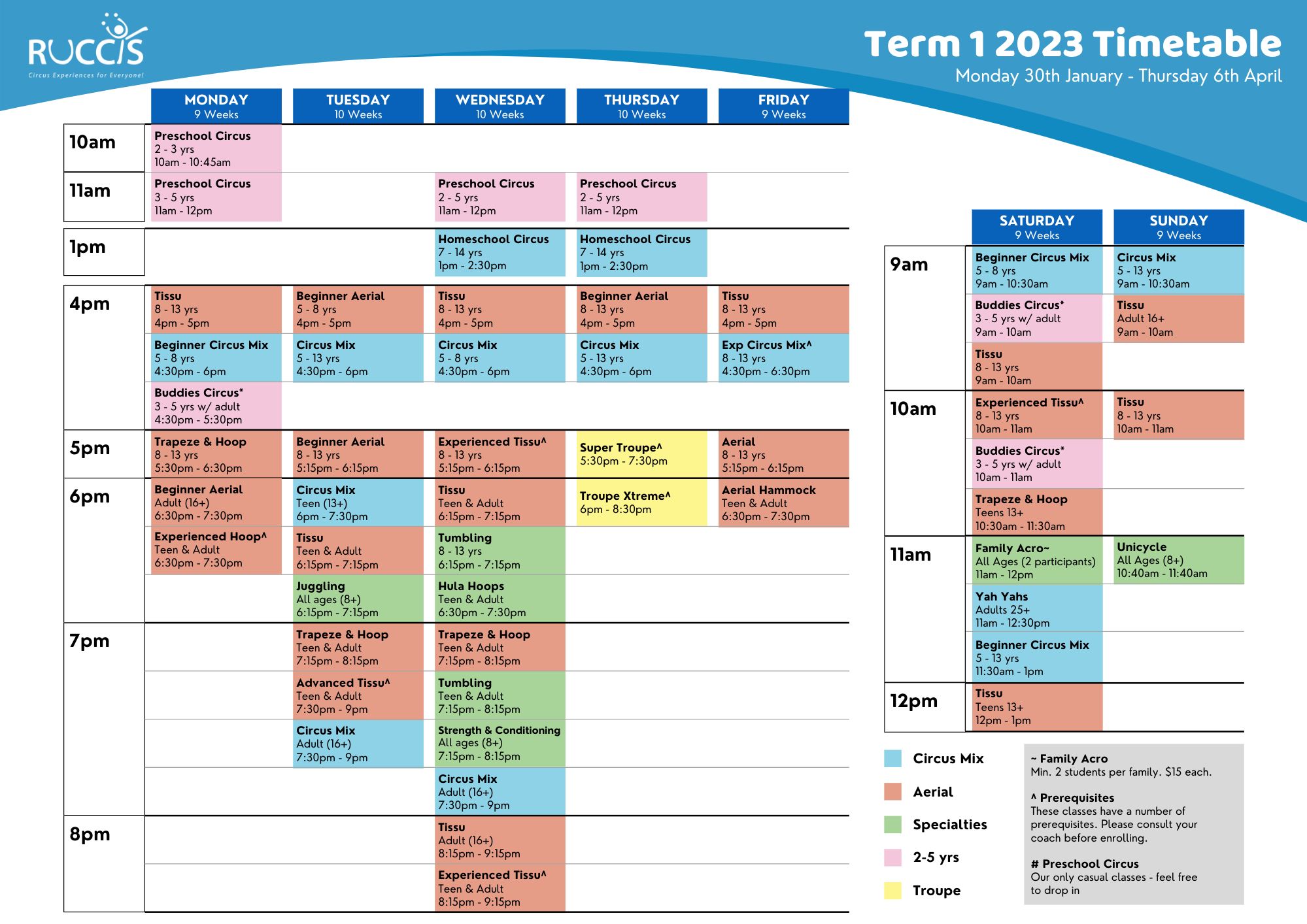 Timetable Preview | Ruccis